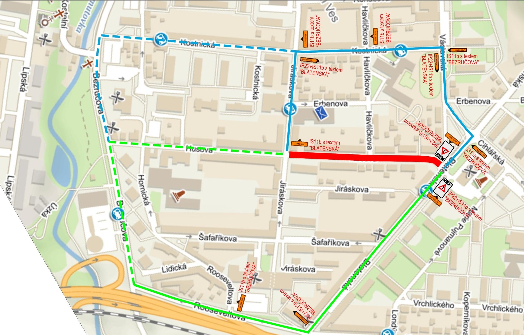 Část Husovy ulice bude do srpna uzavřena. Probíhá plánovaná rekonstrukce vodovodu a kanalizace ...